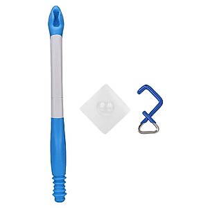 Toilet Aids Tools for Wiping, 15.7in Foldable Personal Butt Wiper Tools, Long Reach Comfort Toilet Wiping Aids Tools - Self Assist Bathroom Bottom Buddy Wiping Toilet Aid with Wall Stickers and Hooks