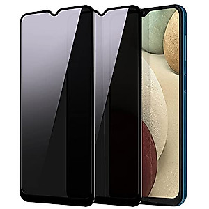 YWXTW Privacy Screen Protector for Samsung Galaxy A12/A13/A13 LTE/A32 5G/A03S/A02S, Upgraded Anti Spy Anti Peeping Tempered Glass Screen Protector Compatible with Galaxy A12/A13/A32 5G/A03S/A02S, 2-Pack (Black)
