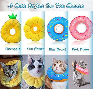 HUMLANJ Cat Cone Collar Soft, Adjustable Cat/Dog Recovery Collar, Cute Donut Kitten Cone to Stop Licking, Surgery Recovery Elizabethan Collars for Kitten Cats Puppy