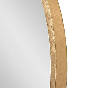 Kate and Laurel Travis Round Wood Wall Mirror, 31.5" Diameter, Gold, Modern Glam Wall Décor Accent
