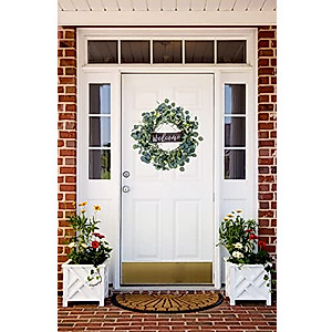 18 inch Wreaths for Front Door Spring Summer Green Eucalyptus Wreath for Front Door Wreaths for Front Door Outside All Seasons