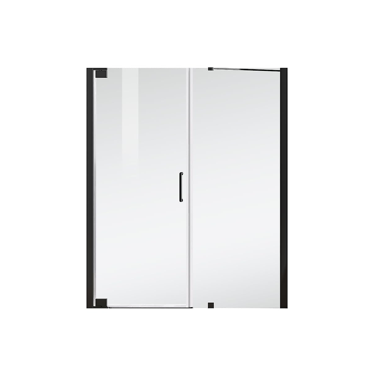 Elegant Kitchen and Bath SD404-6072MBK Semi-Frameless hinged Shower Door 60 x 72 Matte Black
