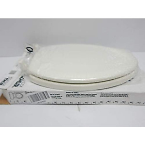 KOHLER 4647-96 Stonewood Toilet Seat Elongated,Wood Toilet Seat, Elongated Toilet Seat for Standard Toilets, Toilet Lid, Biscuit