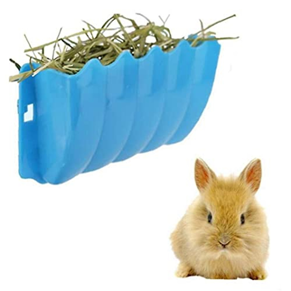 Hay Rack Rabbit Grass Feeder Plastic Hanging Hay Manger Hay Bowl External Shelf for Rabbit Bunny Chinchilla