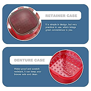 Healifty Denture Case Denture Box Holder Storage Container False Teeth Holder Denture Bath Cleaning Soaking Cup with Strainer And Lid for Travel and Home