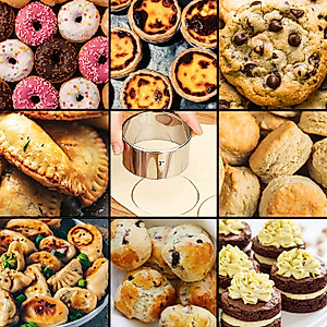 HUJI Round Pastry Dough Cutter Set For Baking Cookies Biscuits Donuts Scones Heavy Duty (1 Pack, Set of 11 Round Cutters)