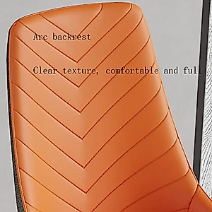 ANDGRO Kitchen Dining Room Chairs Modern Dining Chairs Set of 6 with Soft PU Leather Cover Cushion Seat and Metal Legs Living Room Side Chairs (Color : Light Grey)