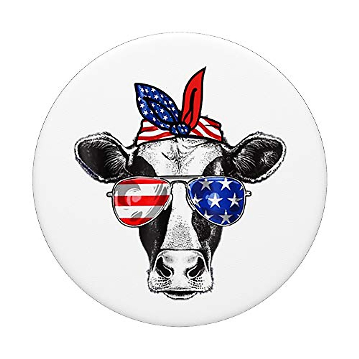 Cow with bandana flag american awesome PopSockets PopGrip: Swappable Grip for Phones & Tablets