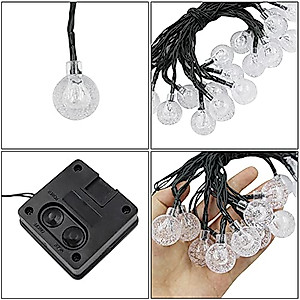 RARITYUS Solar String Lights Waterproof Crystal Globe Sparkly Lights for Holiday Tree Decorative Garden Yard Festival Home Party Porch Wedding Christmas Decorations