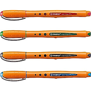 STABILO Worker+ fine Wallet of 4 - Rollerball