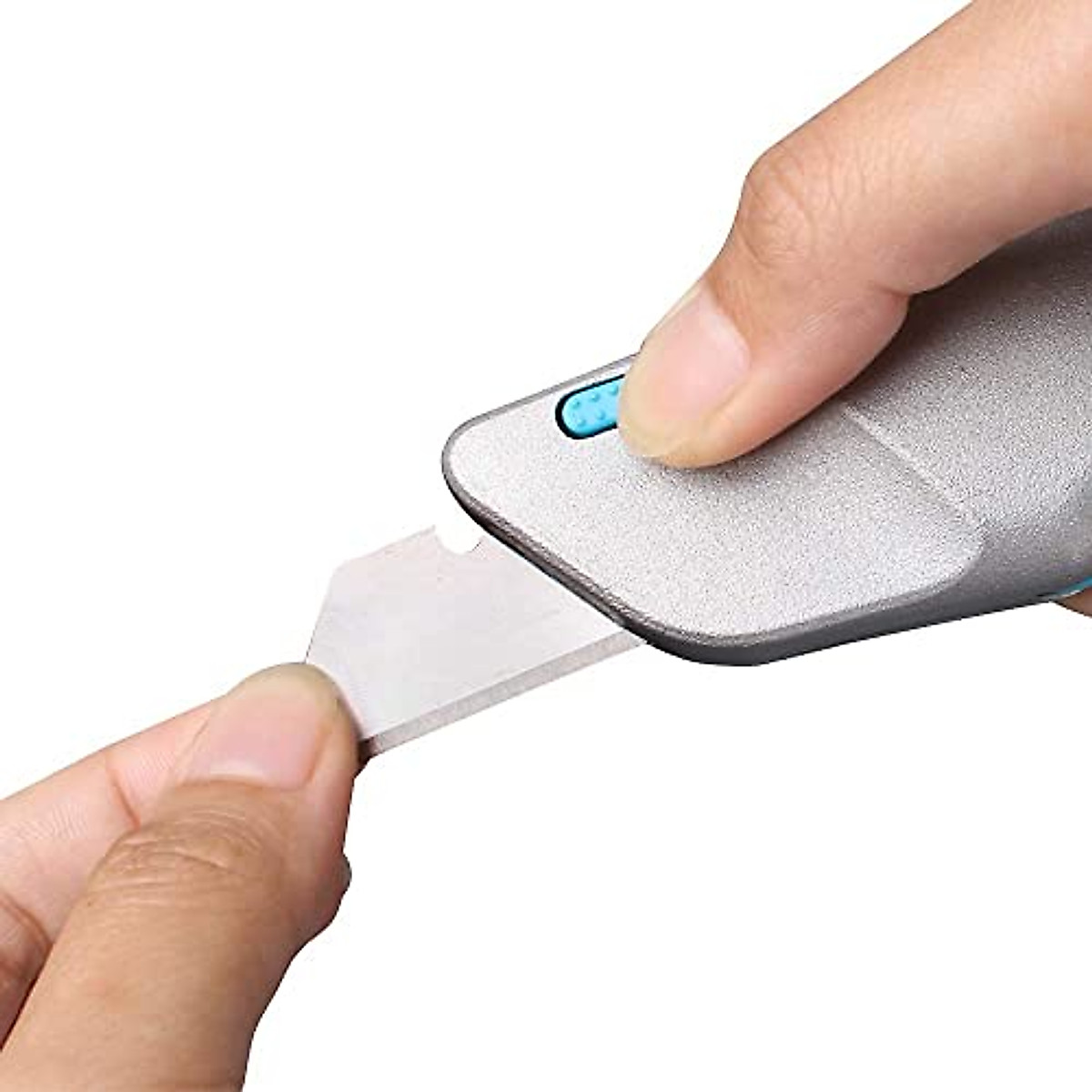 Nova Squeeze Trigger Utility Knife and Heavy Duty Box Cutter, Self Retractable Safety Knife, Ergonomic Aluminum Body, Safety-Lock Design, Durable and Safe