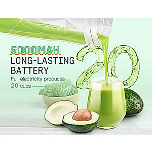 Portable Blender, 20 Oz Personal Blender for Shakes and Smoothies with 6 Blades, Small Fresh Juicer Portable Blender Cup Rechargeable BPA-Free, Mini Blender Portable for Travel/Office/Home/Gym/Camping