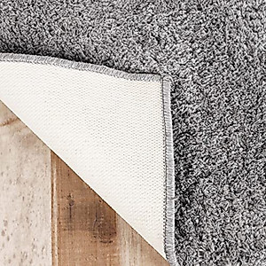 Superior Indoor Large Shag Area Rug with Non-Skid Foam Backing, Ultra-Soft & Fluffy Shaggy Rugs for Living Room, Bedroom, Office, Dining, Home Floor Decor, California Collection, Silver, 10' X 14'