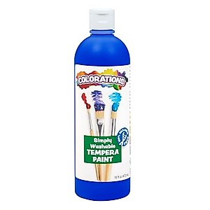 Colorations WSTBL Washable Tempera Paint, 16 fl oz, Blue, Non Toxic, Vibrant, Bold, Kids Paint, Craft, Hobby, Fun, Art Supplies