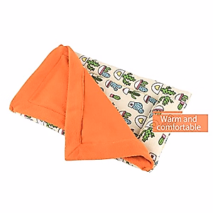 Bearded Dragon Bed with Pillow Lizard Sleeping Bag Blanket Soft Warm Hideout Terrariums Accessories for Reptile Lizard Bearded Dragon (Orange)