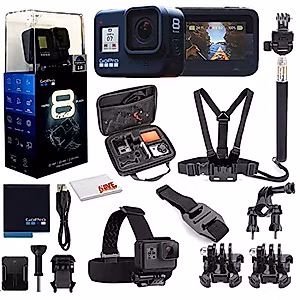 GoPro HERO8 Black Digital Action Camera - Waterproof, Touch Screen, 4K UHD Video, 12MP Photos, Live Streaming, Stabilization - with Mega Accessory Kit - All You Need Bundle