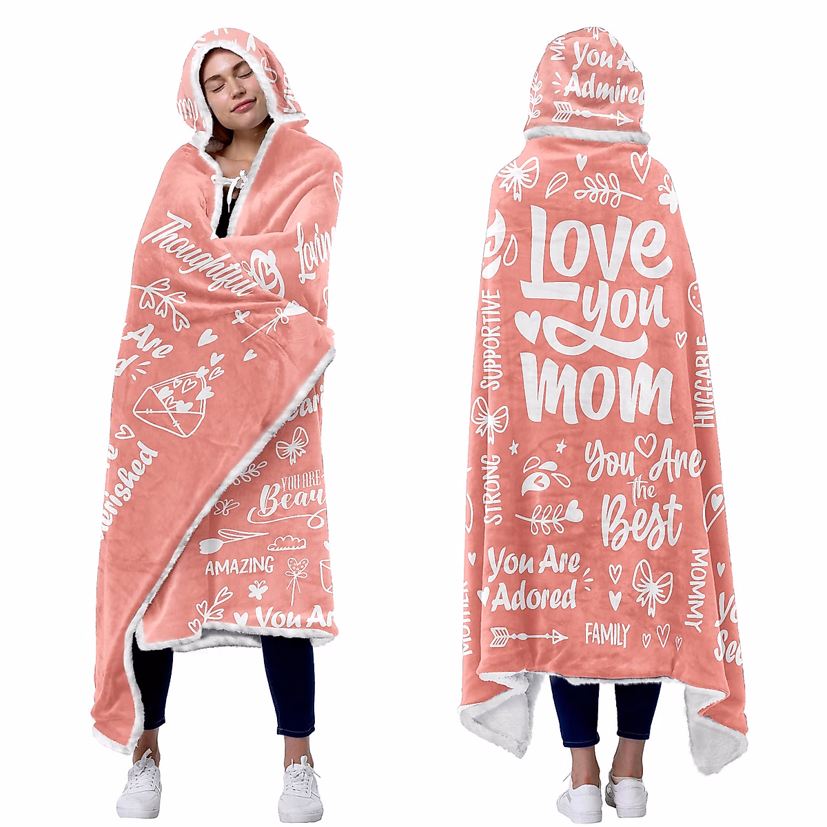 Vprintes Mother 's Day Gifts for Mom from Daughter Son Wearable Blanket Hoodie - Mom Gifts from Daughters Sons - Birthday Gifts for Mom