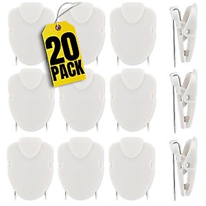1InTheOffice Cubicle Clips, Cubicle Clips for Fabric Walls, Cubicle Wall Clips, White, 20 Pack