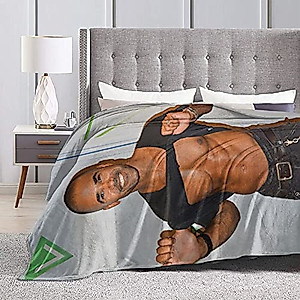 Shemar Moore Soft and Comfortable Warm Fleece Blanket for Sofa,Office Bed car Camp Couch Cozy Plush Throw Blankets Beach Blankets … (Black, 60"x50")
