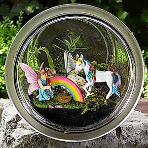 Mood Lab Fairy Garden - Unicorn Rainbow Set of 2 pcs - Miniature Figurines & Accessories Kit