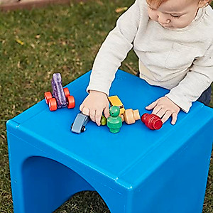 ECR4Kids Tri-Me 3-in-1 Cube Chair, Kids Furniture, Blue, 4-Piece