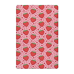 Kigai Strawberry with Dots Fitted Crib Sheet for Girls and Boys, Soft Breathable for Standard Crib & Toddler Bed Mattress, 27 x 39 in