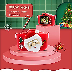 Xinsrenus Christmas Kids Camera, Upgrade HD Digital Camera for Toddlers,Kid Camera,Christmas Birthday Gifts, Silicone Cover