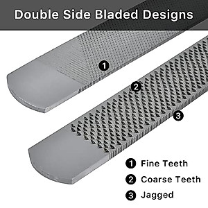 Elesunory Horseshoe File 14 Inches, Horse Rasp and File with Handle for Horse Hoofs, Hoof Trimming Tool for Repairing Horse Goat Pig Hooves