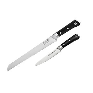 Cutluxe Bread Knife & Utility Knife Set– Forged High Carbon German Steel – Full Tang & Razor Sharp – Ergonomic Handle Design – Artisan Series