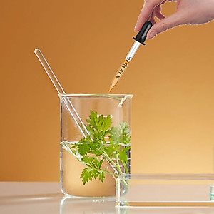 6PCS Glass Stir Sticks Lab Glass Stirring Rod 8"X2 10"X2 with Both Ends Round and 3PCS Glass Graduated Droppers 4"X2 for Science Lab Kitchen Science Education (9)