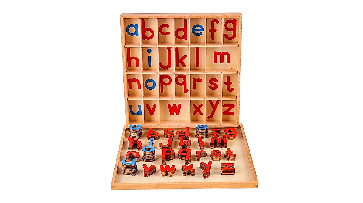 Montessori Wooden Movable Alphabet for Kids Learning Language Toys
