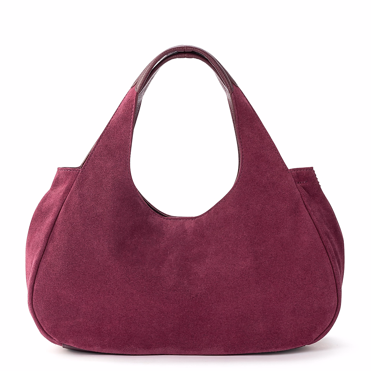 The Sak Rylan Medium Satchel in Leather, Double Handles & Removable Crossbody Strap, Currant Suede