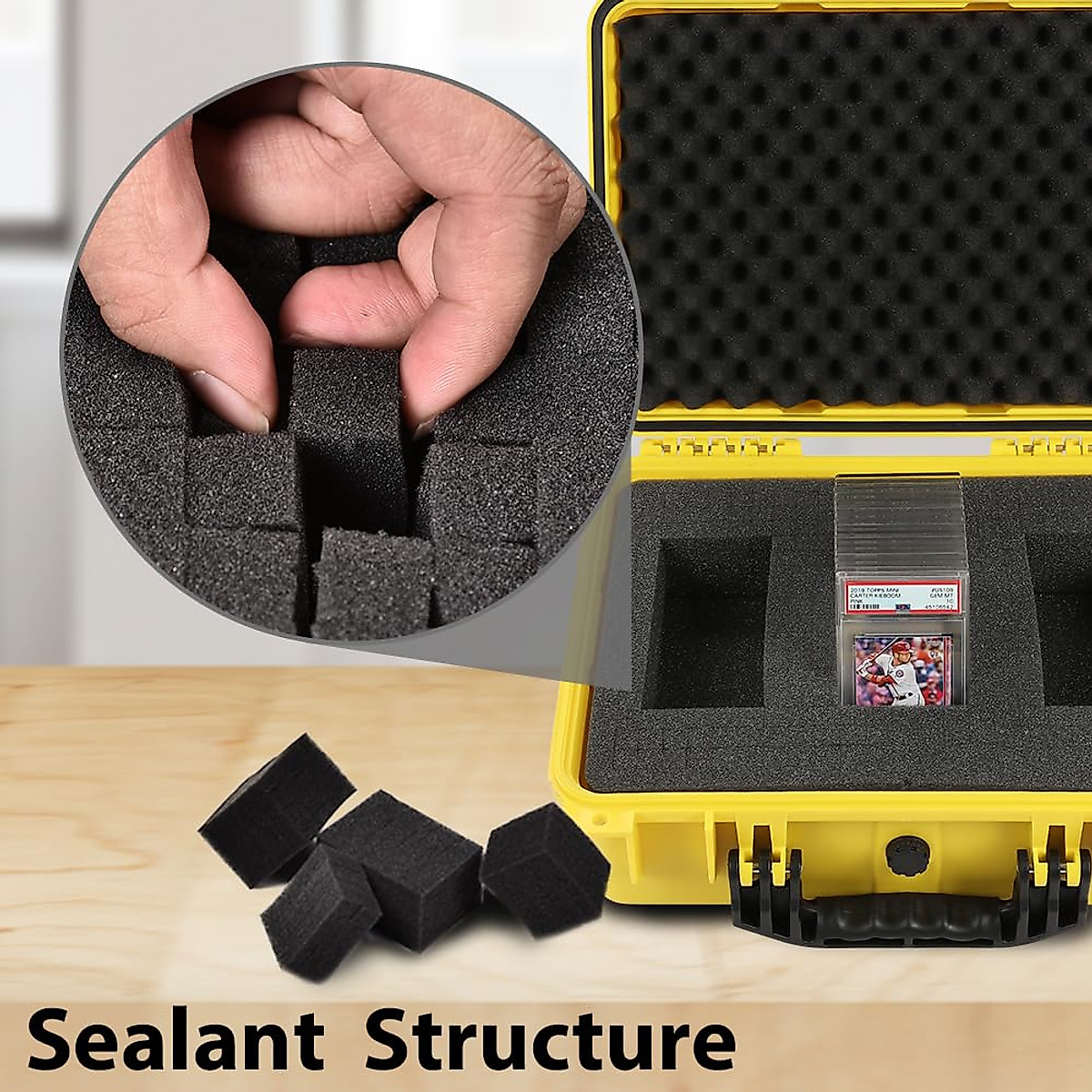 G-PLUS Graded Card Storage Box Compatible with BGS PSA SGC FGS Weatherproof Graded Sports Trading Cards(Large, Orange & Yellow)