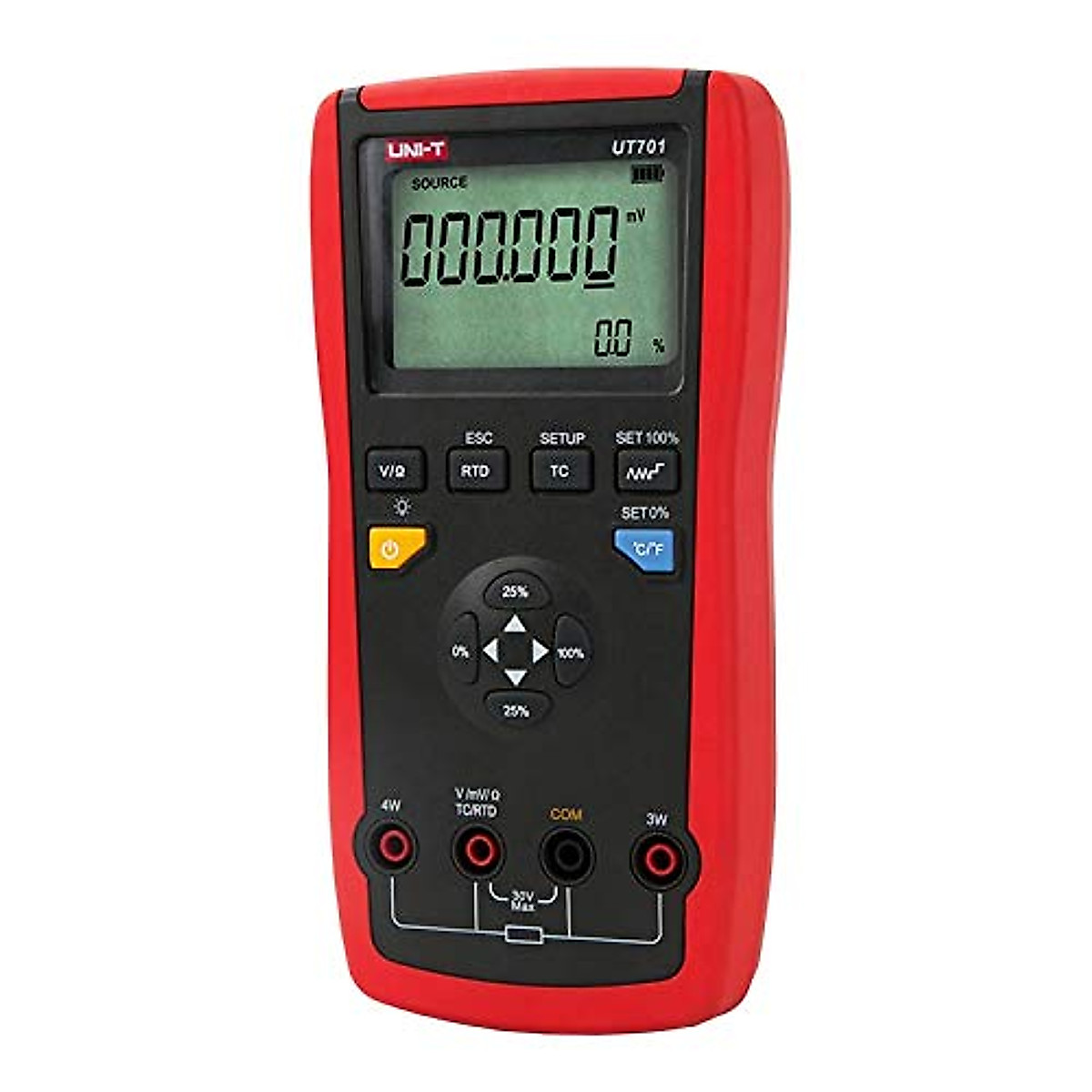 UNI-T Handheld Single Function Temperature Calibrator UT701 Thermocouple Calibrator Type J/K/T/E/R/S/B/N/Wre RTDs C mV Resistance