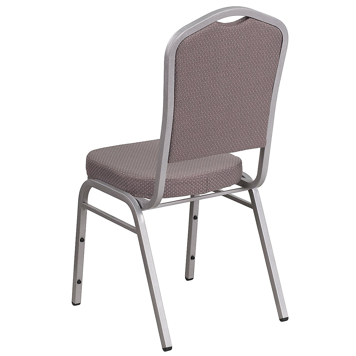 BizChair Crown Back Stacking Banquet Chair, Gray Dot Fabric/Silver Frame