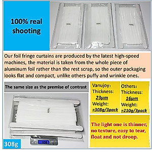 Vanujoy 3 Pack White Plastic Tinsel Fringe Backdrop Curtains 2024 Graduation Party Decoration Party Fringe for Mardi Gras Fiesta Mother & Father's Day Cinco De Mayo Ramadam Patriotic Party Decoration