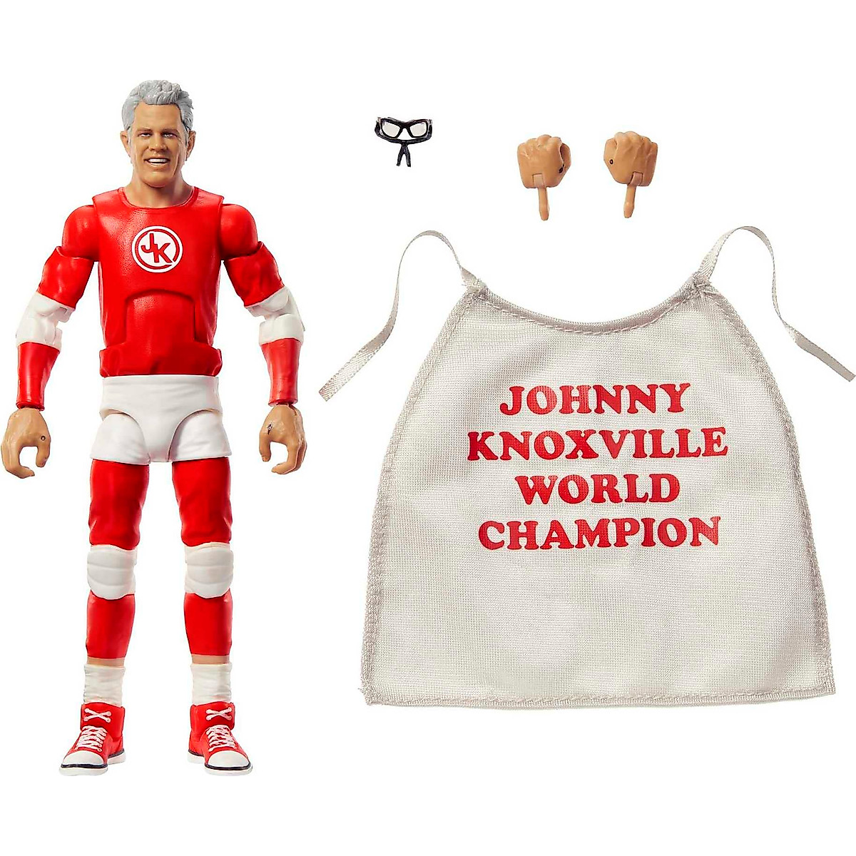 Mattel WWE Johnny Knoxville Elite Collection Action Figure, Deluxe Articulation & Life-like Detail with Iconic Accessories, 6-inch