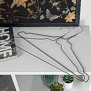 HANGERWORLD 20 Pack Black Wire Hangers - Adult Size 16inch Metal Coat Hangers, 13 Gauge Strong