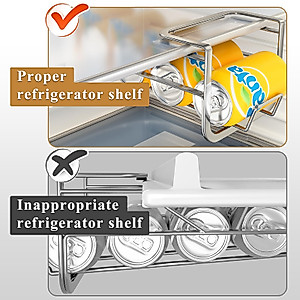 2-Pack Soda Can Beverage Dispenser Rack, Can Storage Organizer Holder for Refrigerator- Dispenser 5 Standard Size 12oz Soda Cans or Canned food, Rust-Proof Stainless Steel, Black