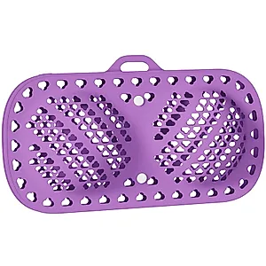 Bra Washing Bags for Laundry, Silicone Lingerie Bags for Washing Delicates Laundry Bag, Underwear Washing Bag Dryer Bra Protector With Zipper for Women Laundry Storage, Purple (32A to 38D Cups)