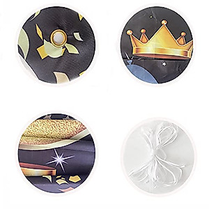 Sweet Happy 90th Birthday Backdrop Banner Poster 90 Birthday Party Decorations 90th Birthday Party Supplies 90th Photo Background for Girls,Boys,Women,Men - Black Gold 72.8 x 43.3 Inch