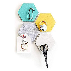 Felt Wall Stickers, Bulletin Board Cork Board Tiles Set, Hexagon Pin Board Self Adhesive for Office Classroom Photos Memos Display Board Pads Pictures Drawing Goals Notes Colorful Foam Nursery Decor