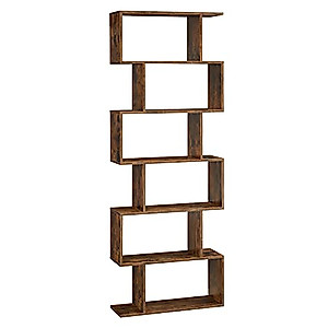 VASAGLE Bookshelf, 6-Tier Bookcase, Tall Display Shelf, Freestanding Storage Shelf, Room Divider &, 8-Tier Floor Standing Tree Bookshelf, with Shelves for Living Room, Home Office