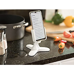 WeatherTech DeskFone - Universal Desktop Cell Phone Holder - White Plastic Knobs