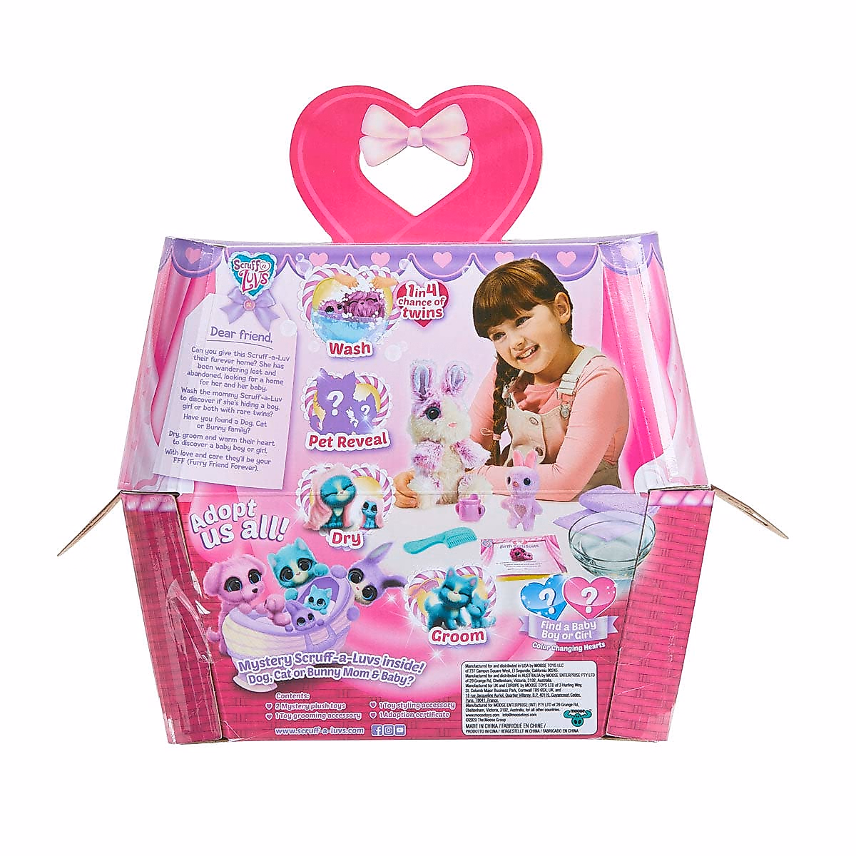 Little Live Scruff-A-Luvs Pets | Scruff-a-Luvs Mystery Animal Mom & Baby | Reveal, Wash, Groom, Rescue Plush Pet - Styles May Vary, Multicolor, 30111