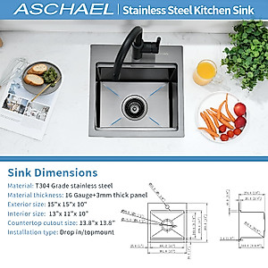 24 Inch Undermount Kitchen Sink, 24x19 Stainless Steel Undermount Workstation Sink 16 Gauge Single Bowl 10 Inch Deep Undermount Sink with Accessories