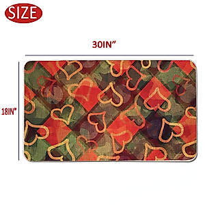 Gz party Home Garden Love Hearts 18 x 30 Inch Decorative Doormat,Valentine's Day Mother's Day Wedding Ceremony Non-Skid Low-Profile Floor Mat Switch Mat Indoor Outdoor Home Garden