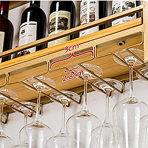 Modern Wall Mount Wine Rack for Restaurants Bars Kitchen, Metal Gold Wine Bottle Rack Wine Stemware Rack Goblet Holder, 2 Tiers Rustic Wall Floating Shelves (Size : 60×20×55cm)