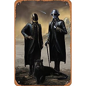 Nuepaoser Daft Punk Poster,Retro Style Metal Tin Sign,Wall Art Decor Metal Sign 8x12 Inch