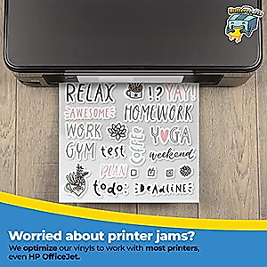 Clear Printable Vinyl for Inkjet Printer (Clear Sticker Paper | Waterproof | 20 Sheets) - Transparent Inkjet Printable Vinyl Sticker Paper Avoid Jams for Printers | Transparent Sticker Paper